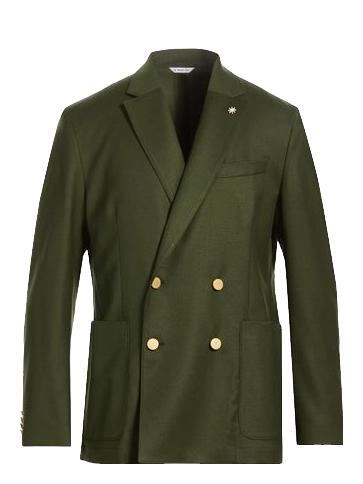 MANUEL RITZ Blazer Size Virgin Wool, Elastane - Green