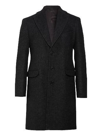 TOMBOLINI Charcoal Single-breasted Flannel Coat - Grey