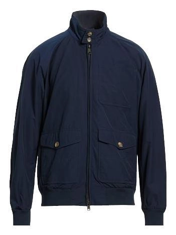 BARACUTA Quilted Cotton Blend Jacket - Navy