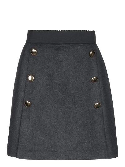 Dolce & Gabbana Charcoal Midi Skirt - Grey
