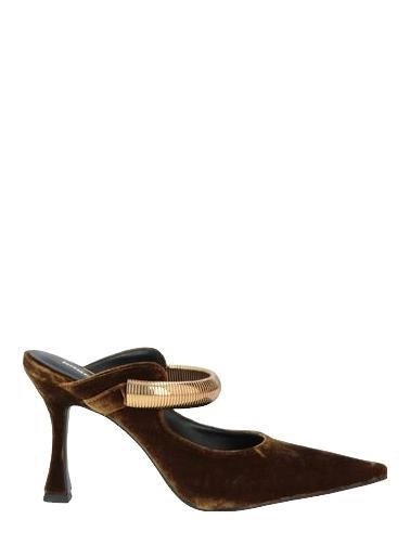Lola Cruz Velvet Mules - Yellow