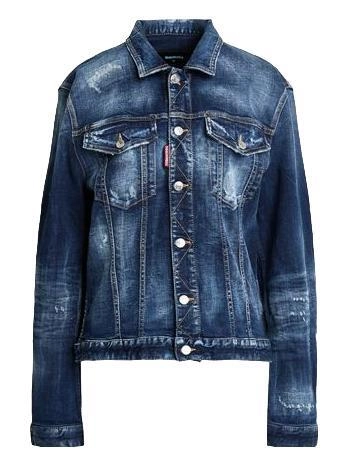 Dsquared2 Distressed Cotton Denim Trucker Jacket - Blue