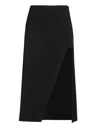 Liviana Conti Flared Midi Skirt In Crepe - Black