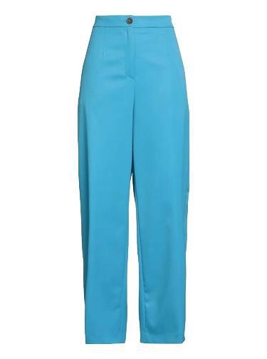 Erika Cavallini Azure Polyester, Virgin Wool, Elastane Wide-leg Pants - Blue