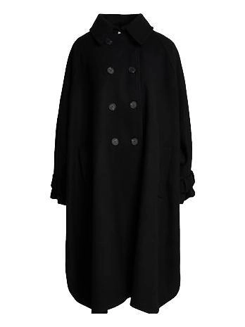 KAOS Double-breasted Coat With Puffed Sleeves - Black
