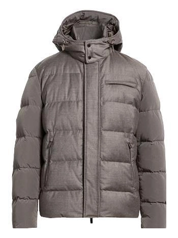 Paul & Shark Puffer Virgin Wool And Silk Down Jacket - Grey