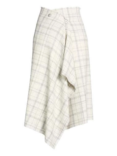 BALLANTYNE Midi Skirt In Light Wool And Cashmere - Grey