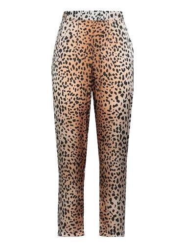 Liu Jo Leopard Print Satin Track Pants - Beige