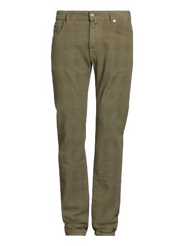 JACOB COHЁN Plaid Cotton Elastane Pants - Green