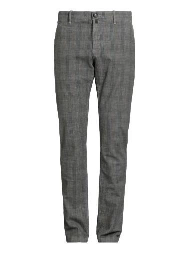 JACOB COHЁN Glen Plaid Stretch Cotton Moleskin Pants - Grey