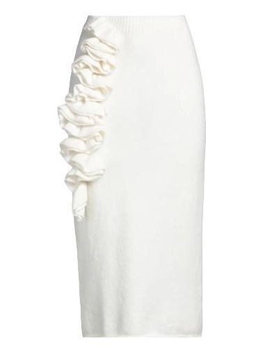 Liviana Conti Knitted Midi Skirt With Ruffle Detail - White