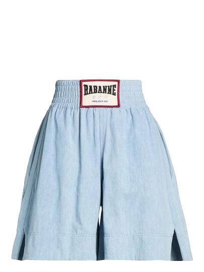Rabanne Denim Shorts With Appliqu - Blue
