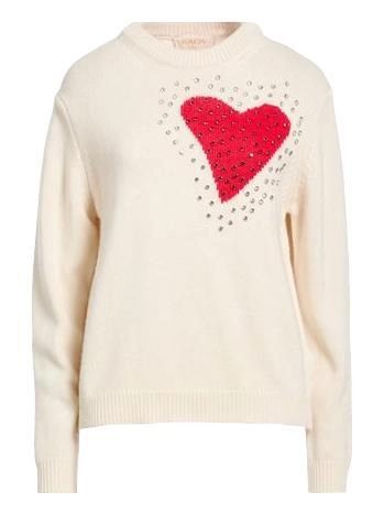 KAOS Sweater With Embellished Heart Detail - White