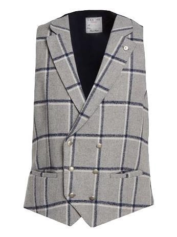 L.B.M. 1911 Double Breasted Tailored Vest - Light Grey