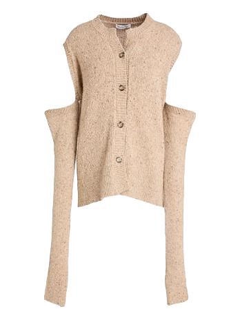 MANILA GRACE Virgin Wool Blend Cardigan - Beige