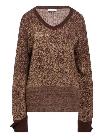 MANILA GRACE Mélange V-neck Sweater - Brown