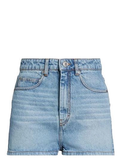 AMI Paris High Waisted Denim Shorts - Blue