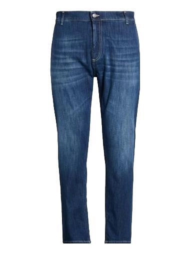 DONDUP Tapered Jeans With Designer Plaque In Dark Wash Denim - Blue