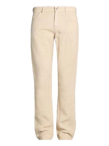 120% Lino Linen Tapered Leg Trousers - Beige