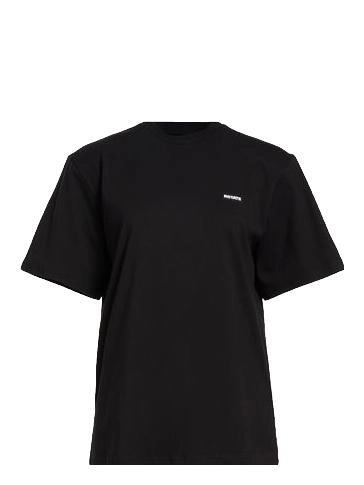 ROTATE BY BIRGER CHRISTENSEN Oversized Organic Cotton T-shirt With Shoulder Pads - Black