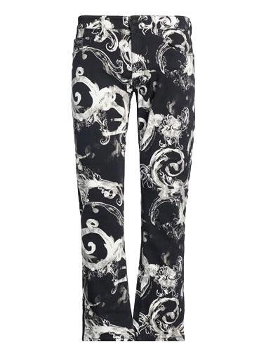 Versace Washed Stretch Cotton Jeans - Black