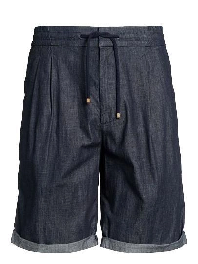 Brunello Cucinelli Cotton Denim Shorts - Blue