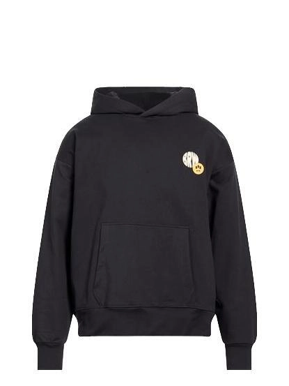 BARROW Charcoal Cotton Terry Hoodie With Appliqués - Grey