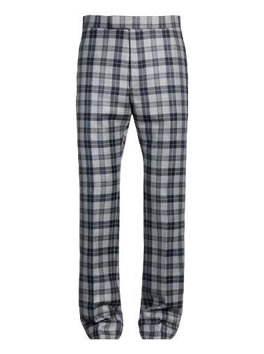 Thom Browne Wool Tartan Pattern Tailored Pants - Grey