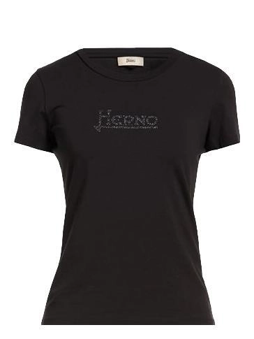 Herno Cotton & Elastane Printed T-shirt With Crystal Appliqués - Black