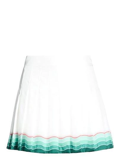 Casablanca Pleated Silk Mini Skirt - White