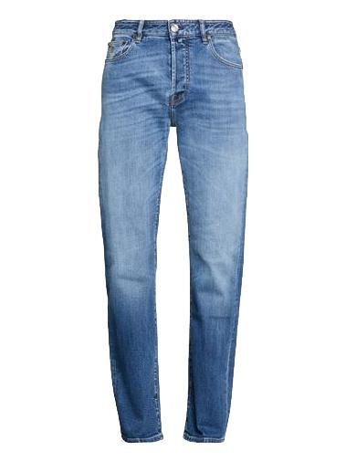 MOORER Cotton Elastane Straight Leg Jeans - Blue