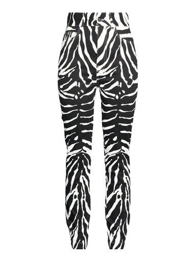 Dolce & Gabbana Zebra Print Tapered Cotton Twill Pants - Black