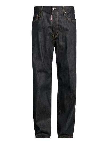 Dsquared2 Cotton Elastane Jeans With Leather Detail - Black