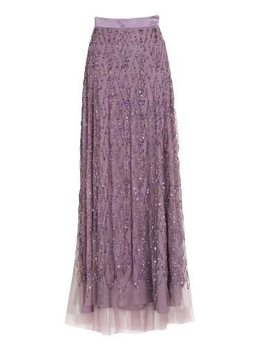 Elisabetta Franchi Sequinned Tulle Maxi Skirt - Purple