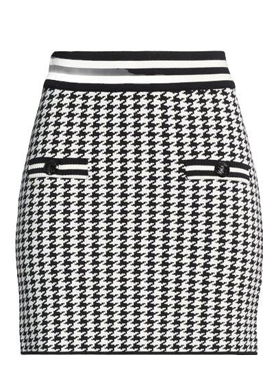 GAELLE PARIS Houndstooth Knit Mini Skirt - Black