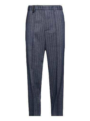 MESSAGERIE Striped Stretch Linen Blend Pants - Blue