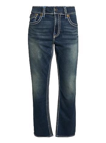 True Religion Ricky Jeans Straight Leg, Medium Wash, Cotton Elastane Blend - Blue