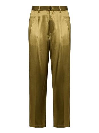 THE EDITOR Lime Viscose Satin Pants - Green