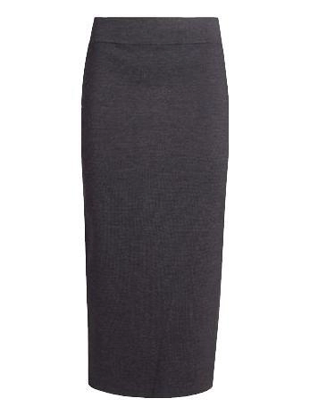 ANNA MOLINARI Merino Wool Midi Skirt - Charcoal
