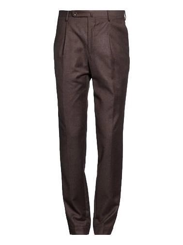 Incotex Chocolate Virgin Wool Tailored Tapered Leg Pants - Brown
