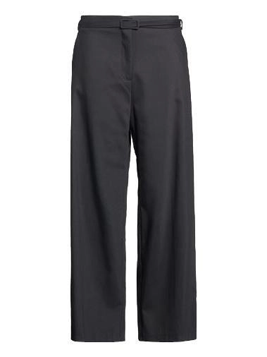 CARACTÈRE Wide-leg Belted High-waisted Poplin Pants - Black