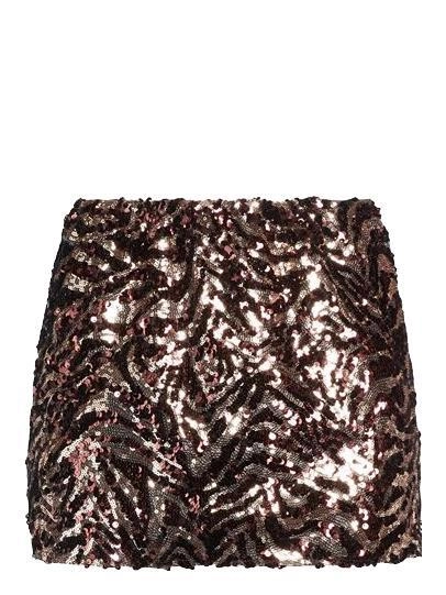 CARLA G. Sequinned Mini Skirt - Brown
