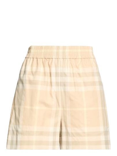 Burberry Cotton Twill Shorts With Signature Print - Beige