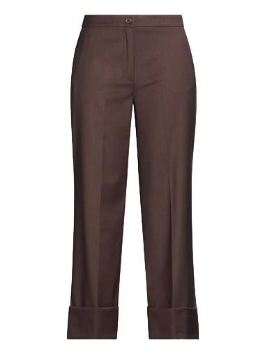 OLTRE Wide-leg Twill Trousers - Dark Brown