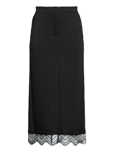 OLTRE Pencil Skirt With Lace Trims - Black