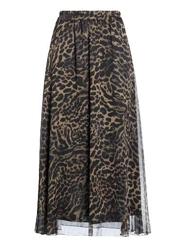 KAOS Leopard-print Georgette Maxi Skirt - Black