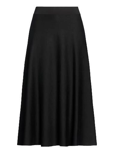 GENTRYPORTOFINO Silk Midi Skirt - Black