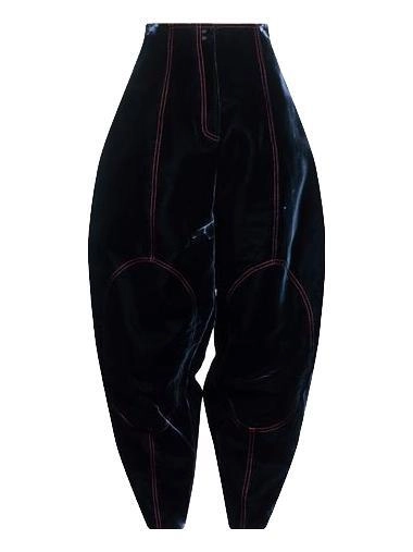 Emporio Armani Velvet Tapered Pants - Navy