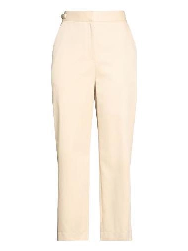 Agnona Wool, Cotton, And Elastane Straight-leg Pants - Beige