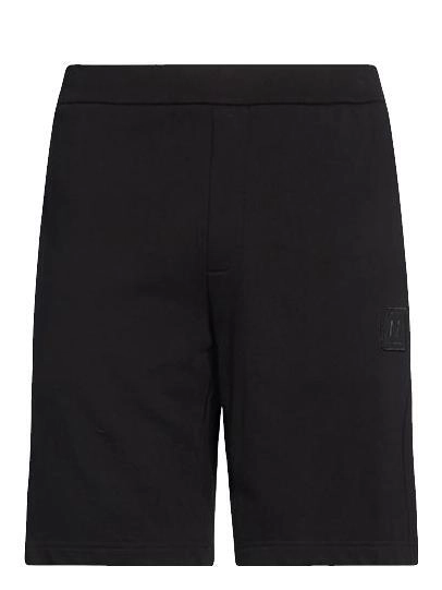 Armani Exchange Cotton Terry Drawstring Shorts - Black